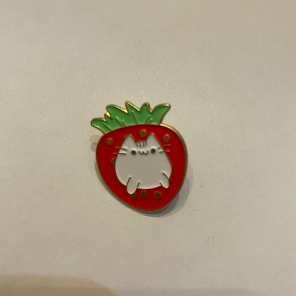 Accessories | Nwot Strawberry Pusheen Cat Pin | Poshmark